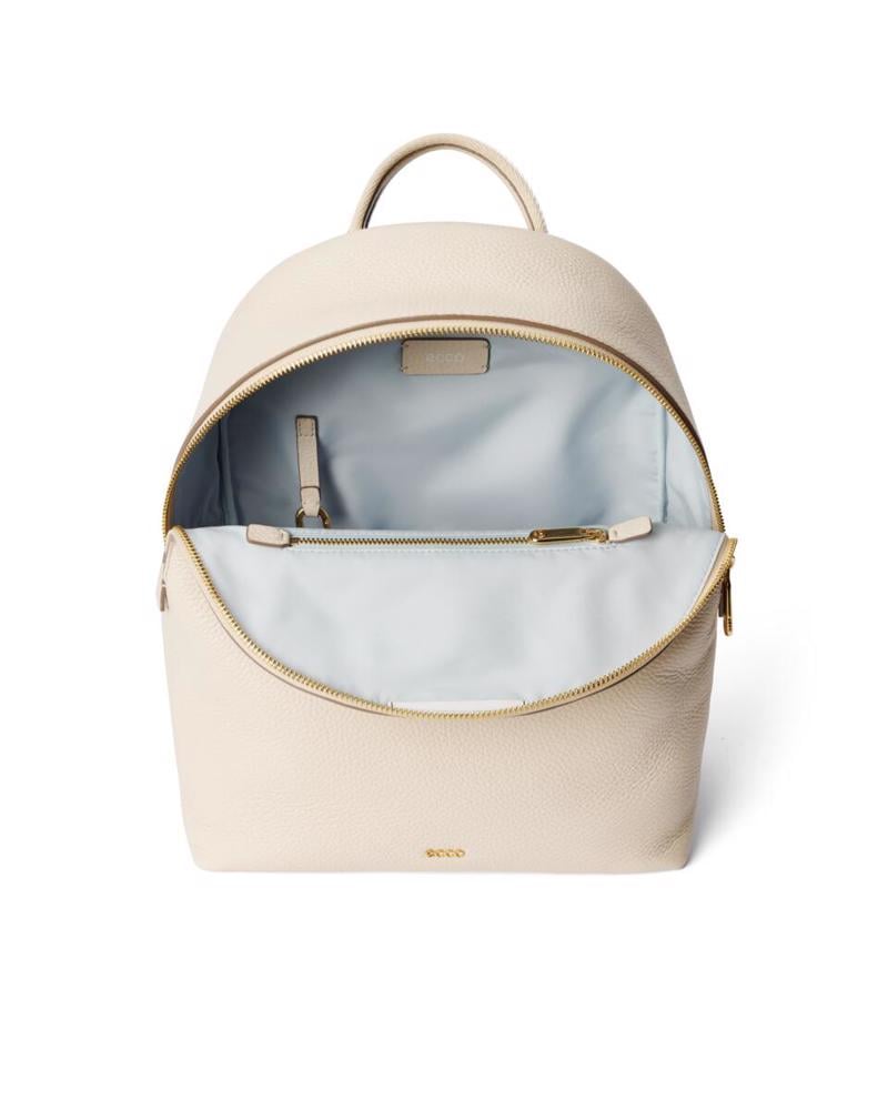 Bej ECCO Round Pack M Pebbled Leather Bag | Ecco